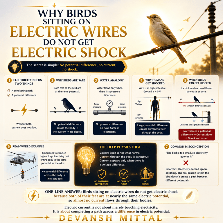 Why Birds Sitting on Electric Wires Do Not Get Electric Shock? | The ...